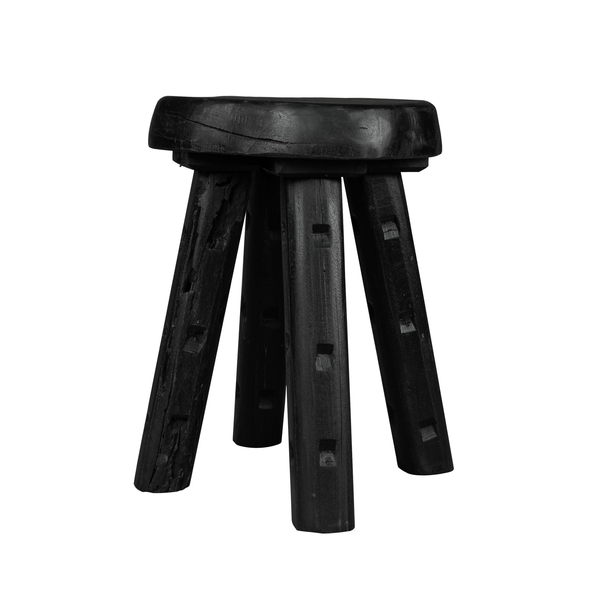 Corrigan Studio Ebonized Totem Stool (Tall) ~ Inspired by its charred, sculptural presence, this ...