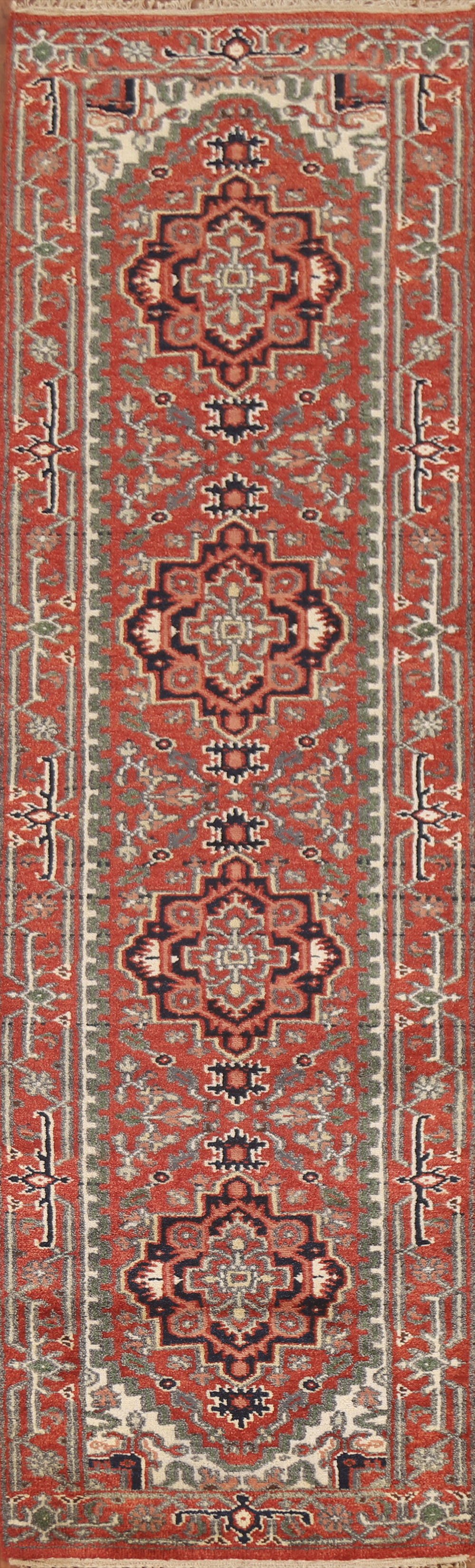 Bungalow Rose Wool Traditional Indian Runner Rug 3x10 | Wayfair