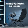 Inbox Zero Black Folding Racing Simulator Cockpit With Wheel Stand ...