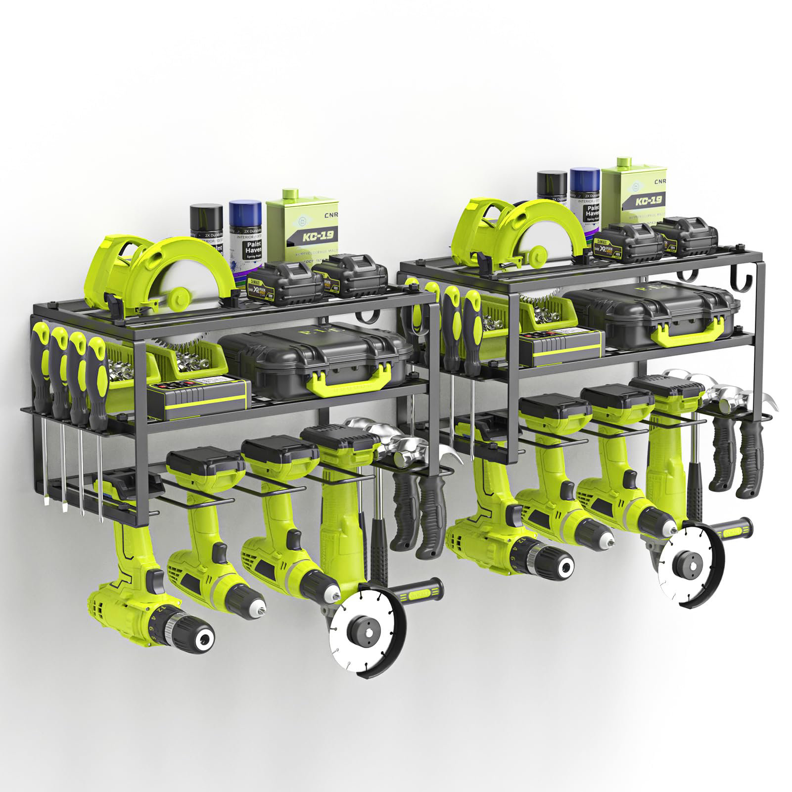 WFX Utility™ 3-Tier Wall-Mounted Power Tool Organizer With 4 Drill ...