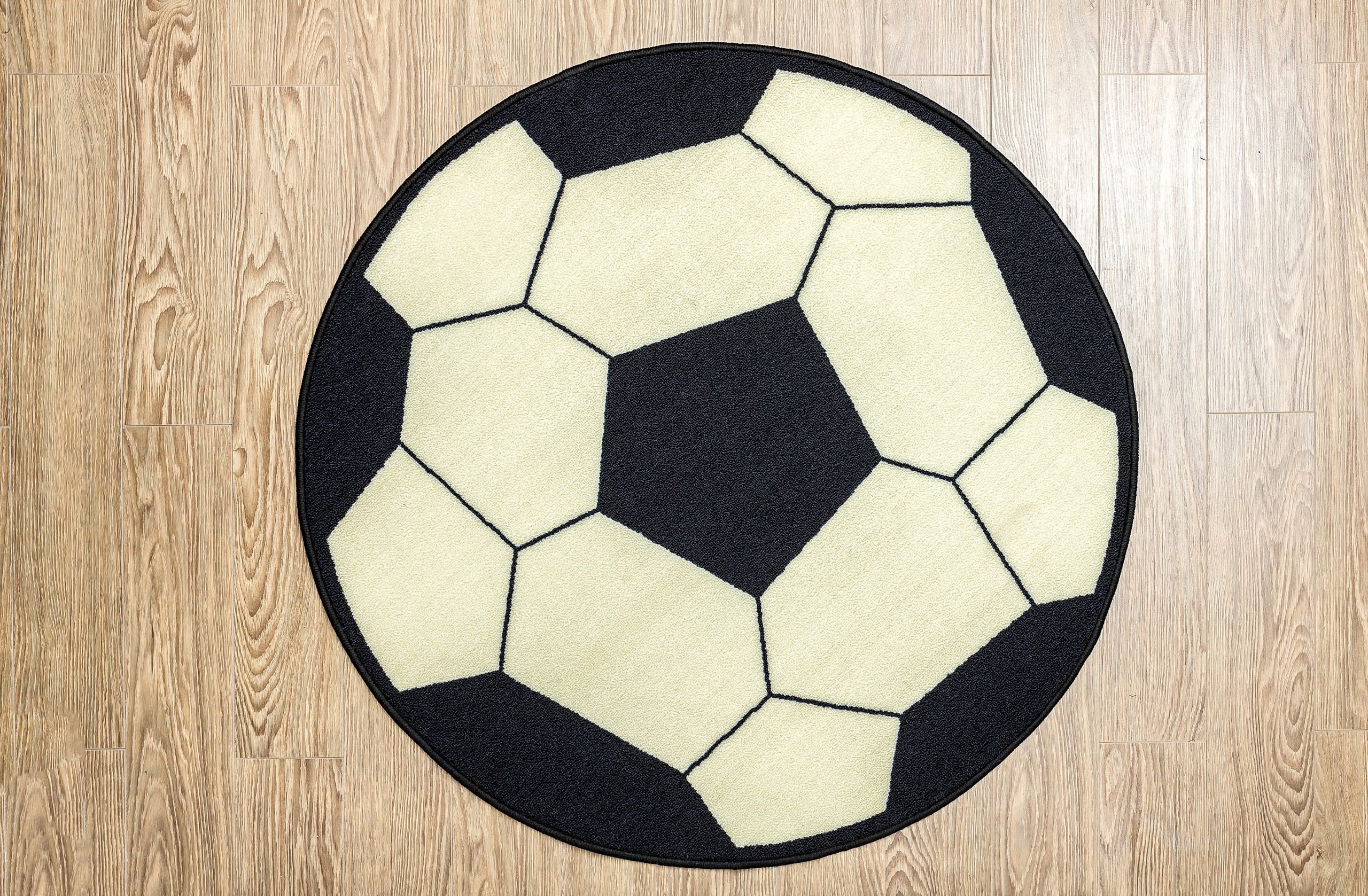 Harriet Bee Furnish My Place Soccer Round Play Area Rugs for Kids ...
