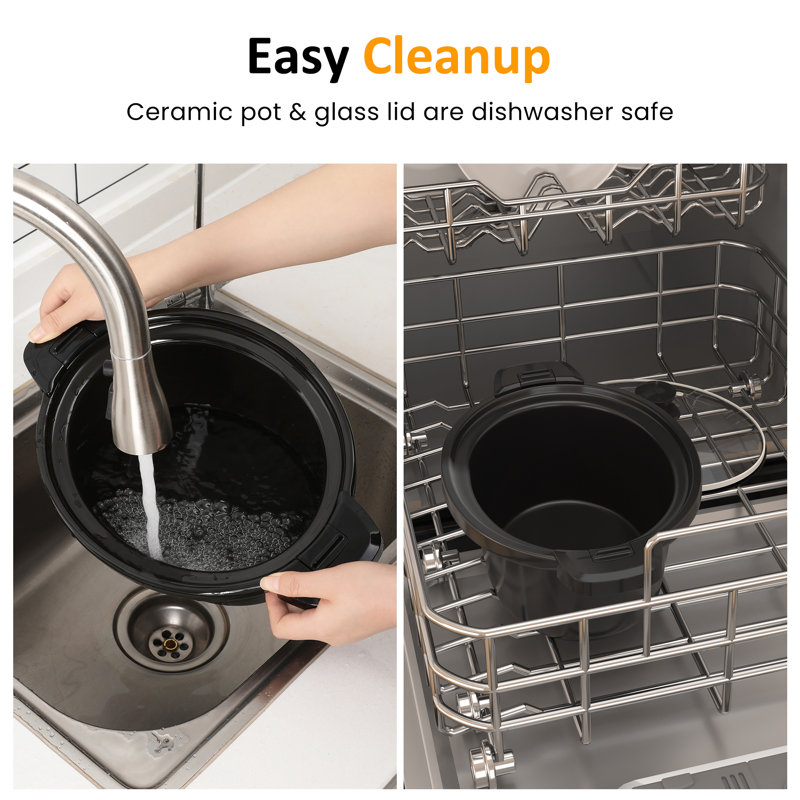 Sunvivi 4 Quart Programmable Slow Cooker, Digital Slow Cooker With ...