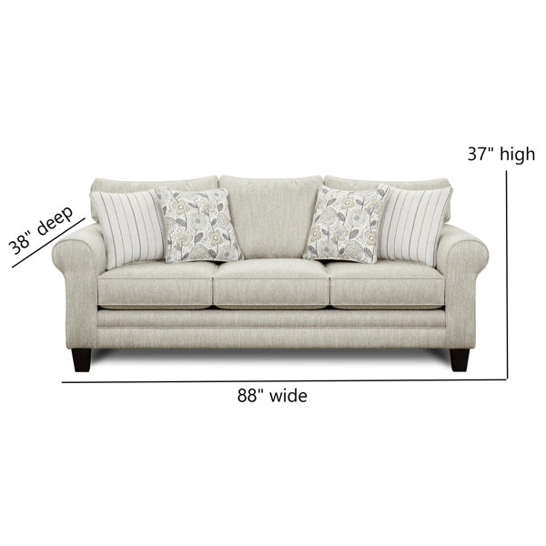 Lark Manor™ Aravis 88" Rolled Arm Sofa Bed with Reversible Cushions ...