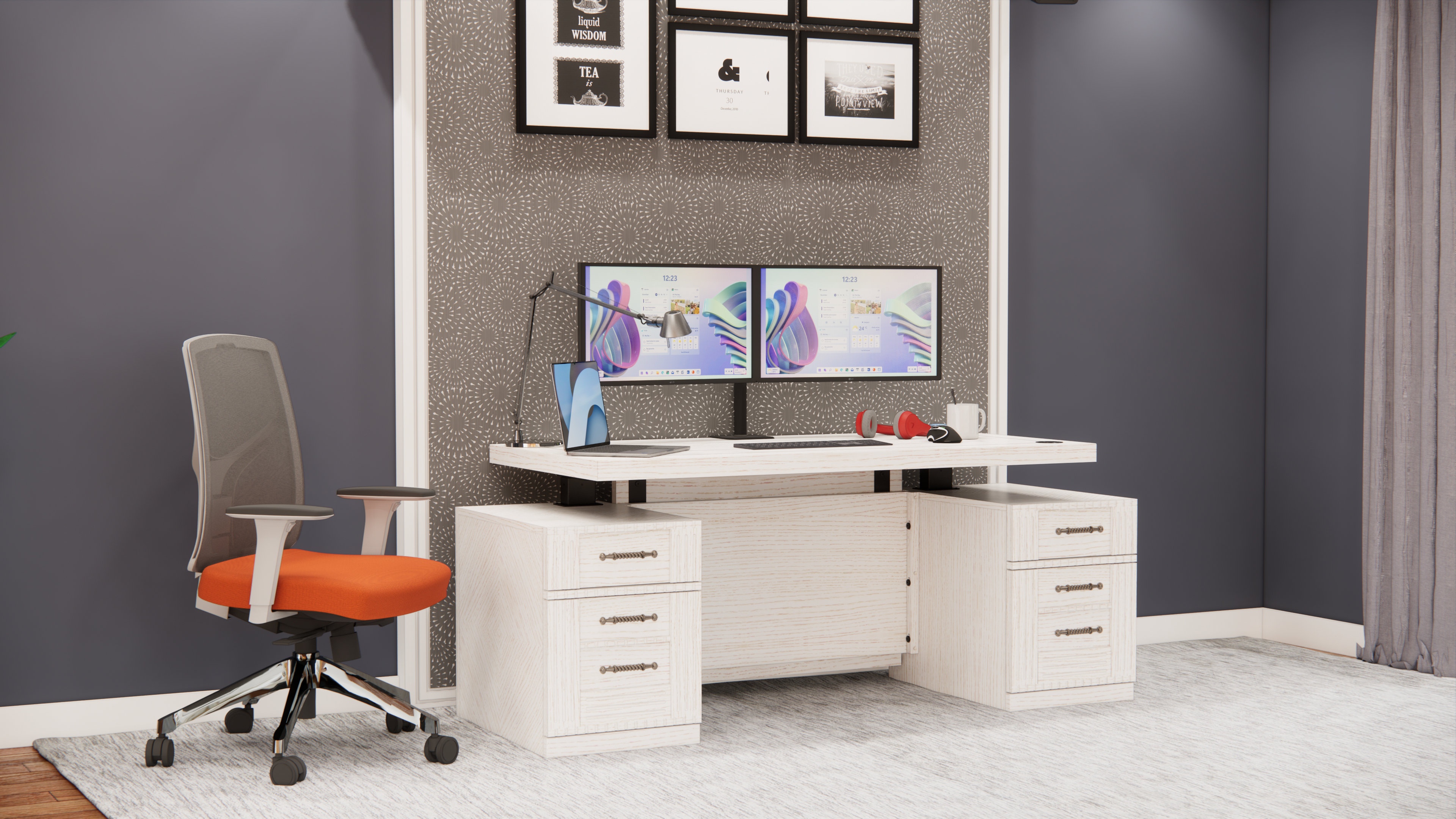Hokku Designs Junus Sit-Stand Storage Desk & Reviews | Wayfair