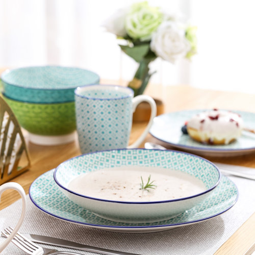 Latitude Run® Jabary Porcelain China Dinnerware Set - Service for 8 ...