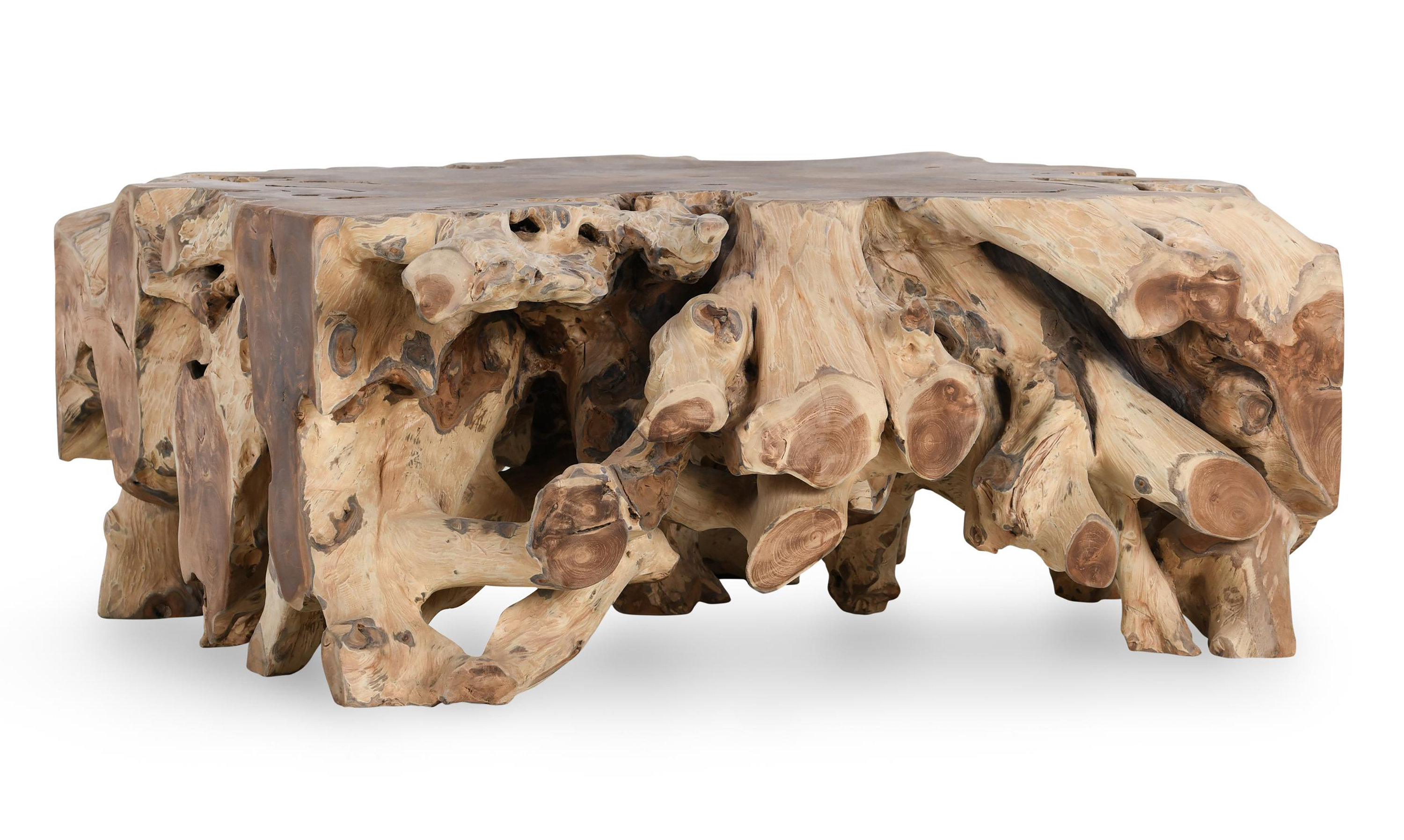 Classic Home Cypress Natural Root Teak Wood Coffee Table - Wayfair Canada