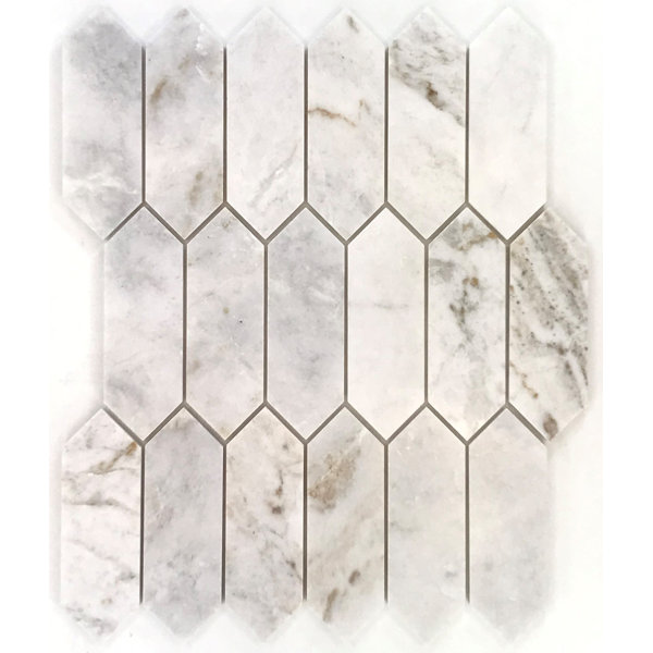 Bloom Stone 2" x 6" Marble Pinwheel Mosaic Wall & Floor Tile & Reviews ...