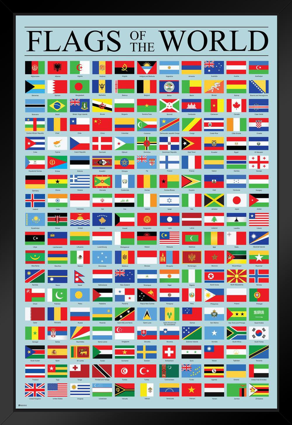 Trinx " Flags Of The World Classroom Reference Chart National Countries ...