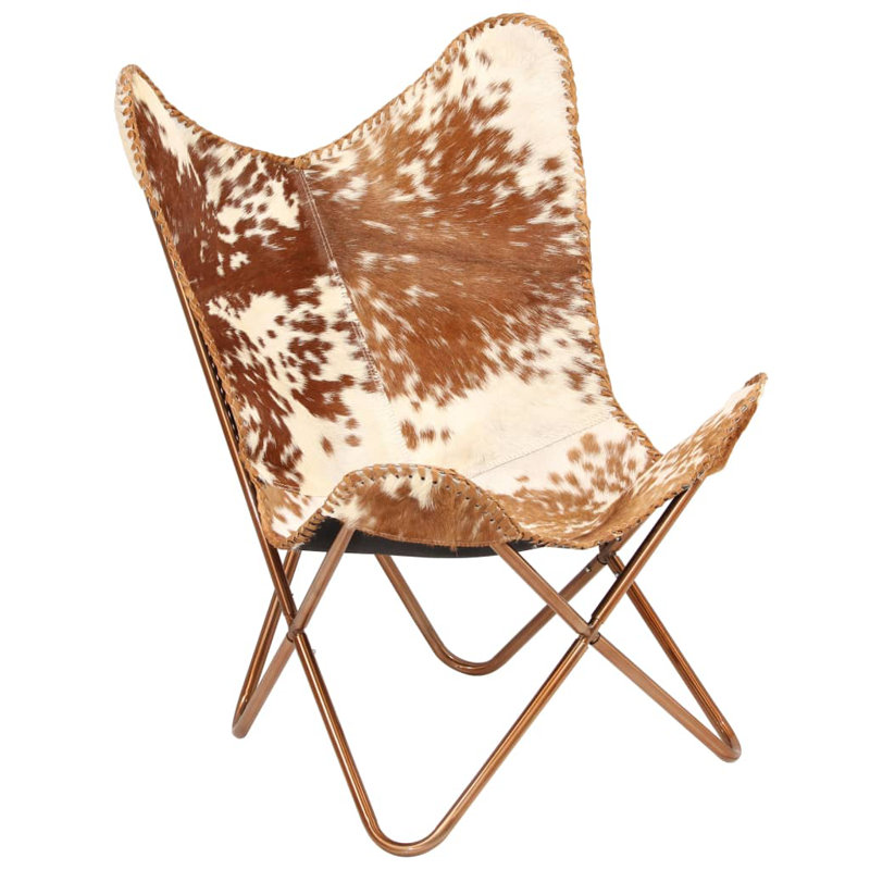Union Rustic Chair Accent Chair with Powder Coated Iron Frame Genuine ...