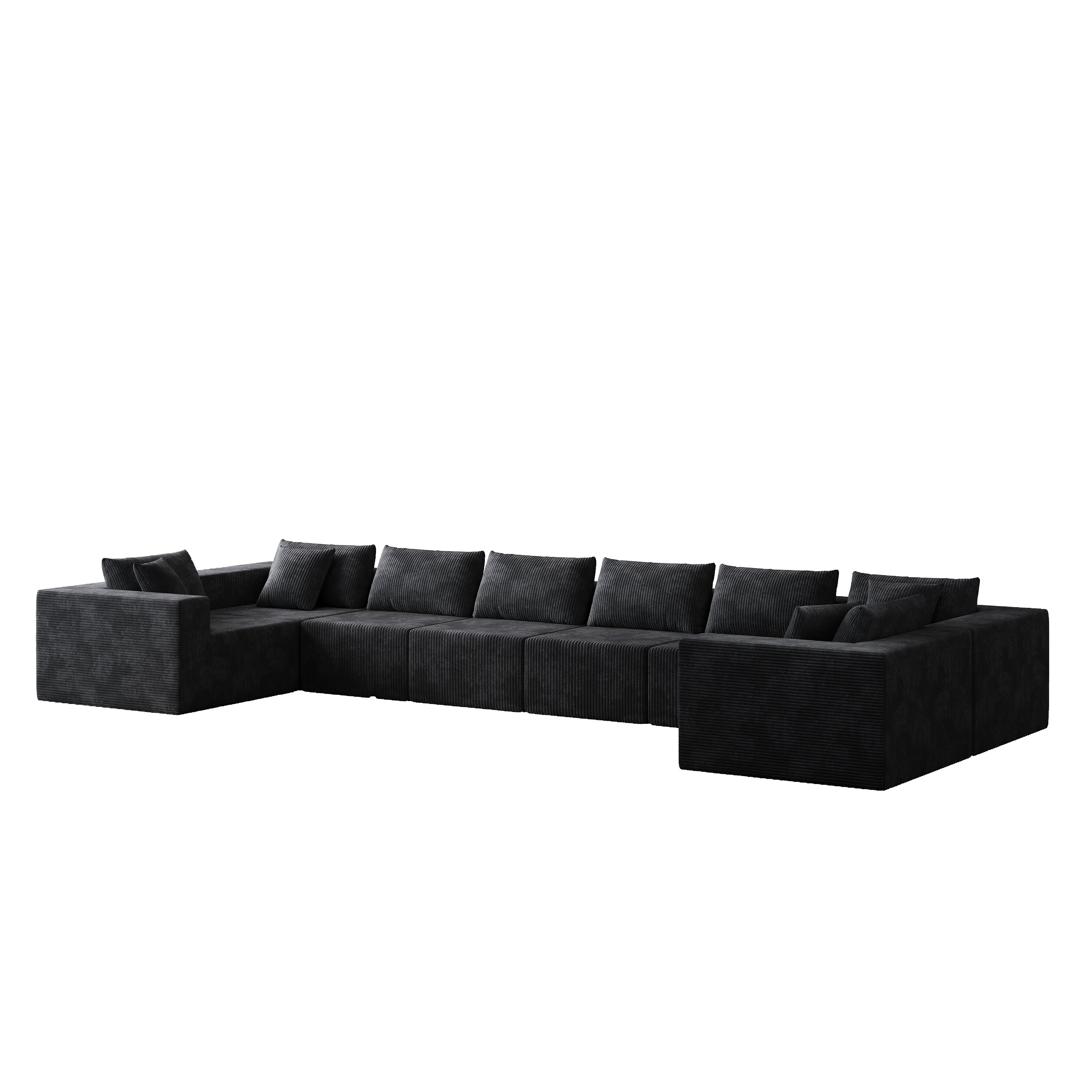 Latitude Run® 188-Inch Corduroy Modular L Shaped Sectional Sofa,Luxury ...