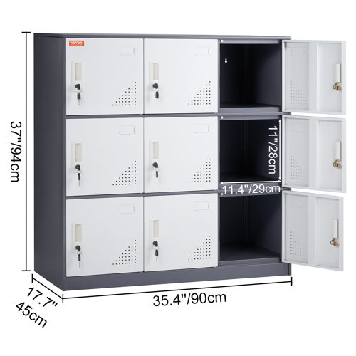 VEVOR Metal 3 - Tier 35.4'' Employee Locker with Key | Wayfair