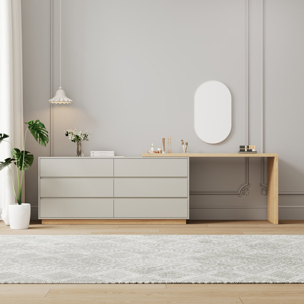 Latitude Run® Dressing Table With 6 Storage Drawers & Reviews - Wayfair ...
