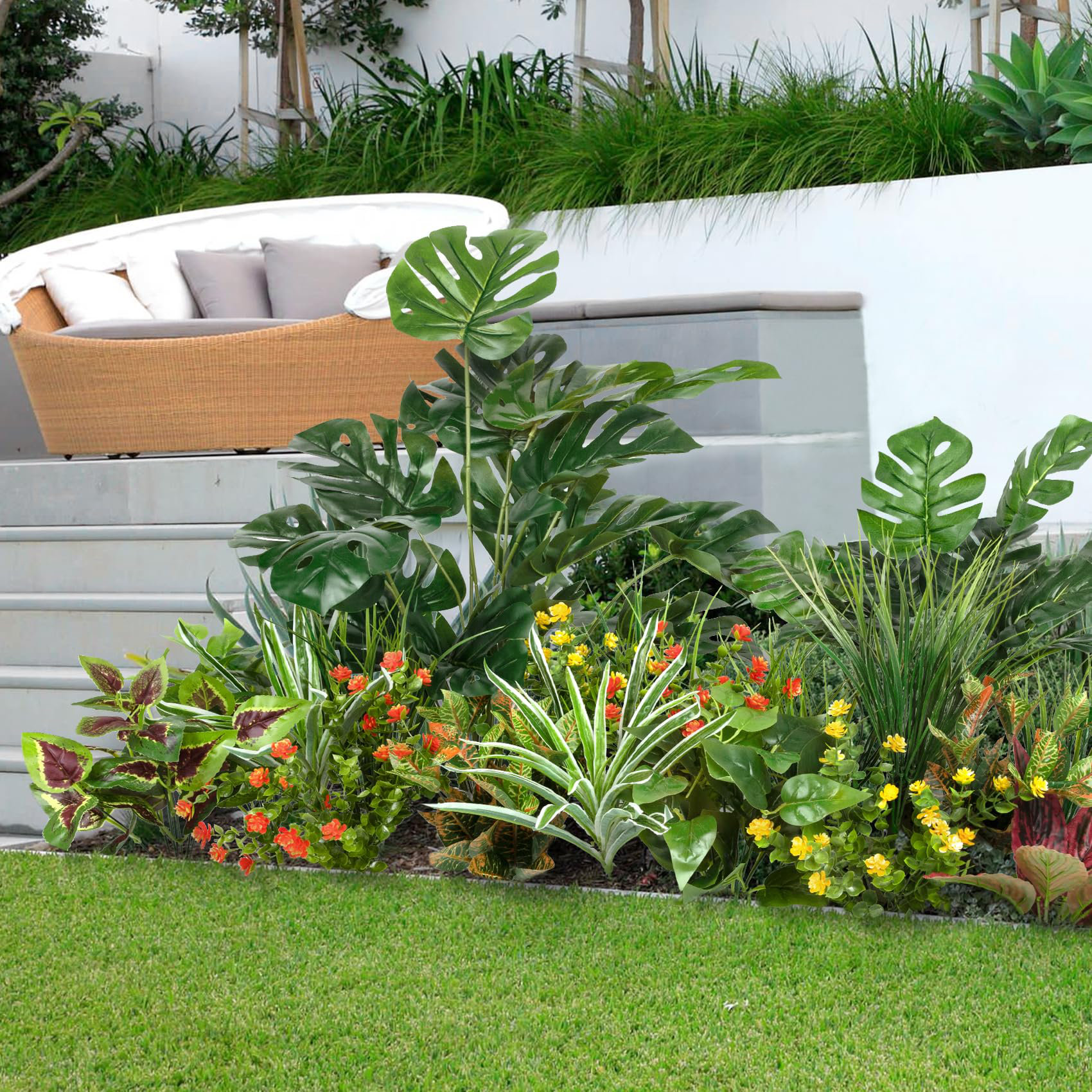 Ophelia & Co. Outdoor Artificial Plants UV Resistant Fake Greenery ...