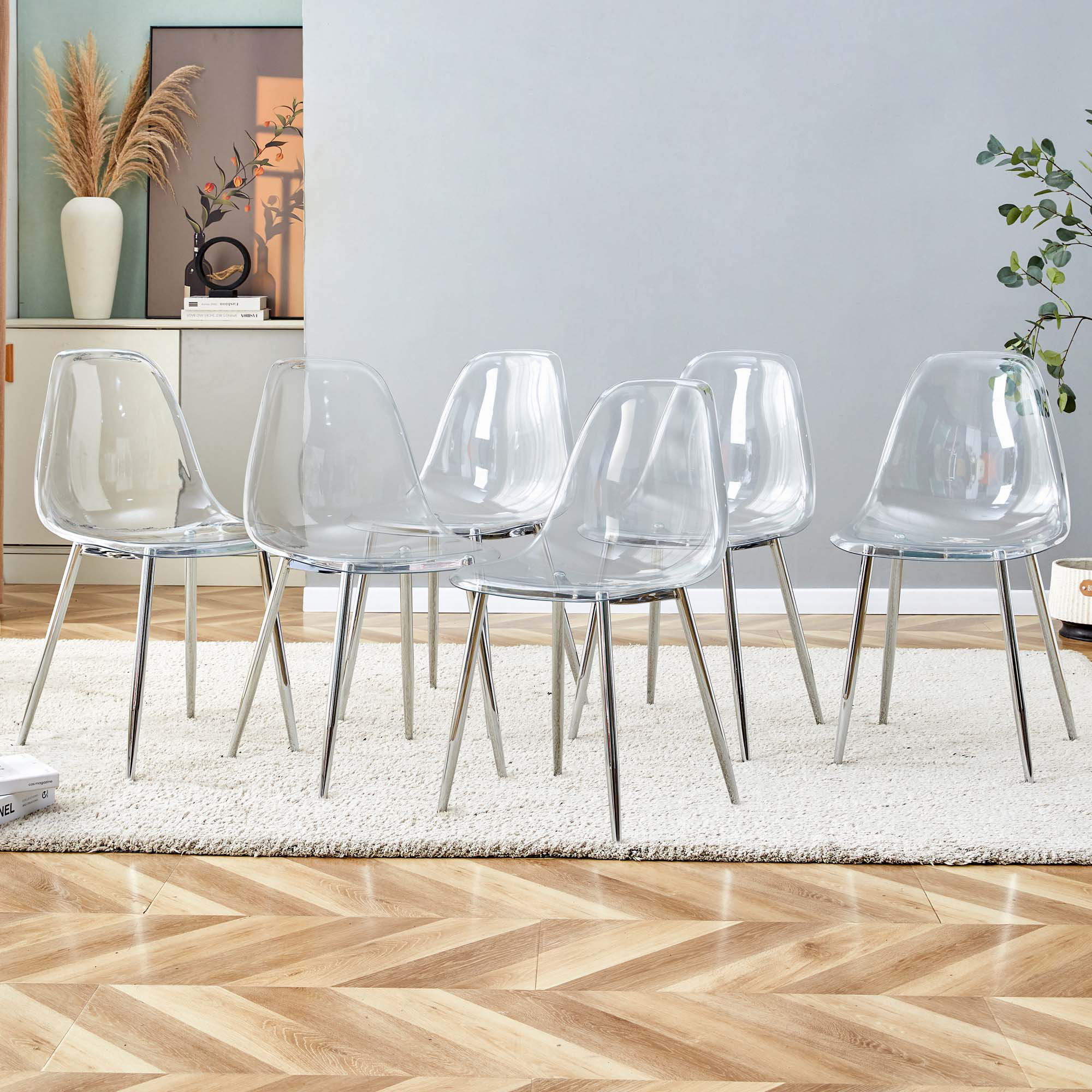 GRILLO HOME Dining Chair Plastic Chair ,Set Of 6 | Wayfair