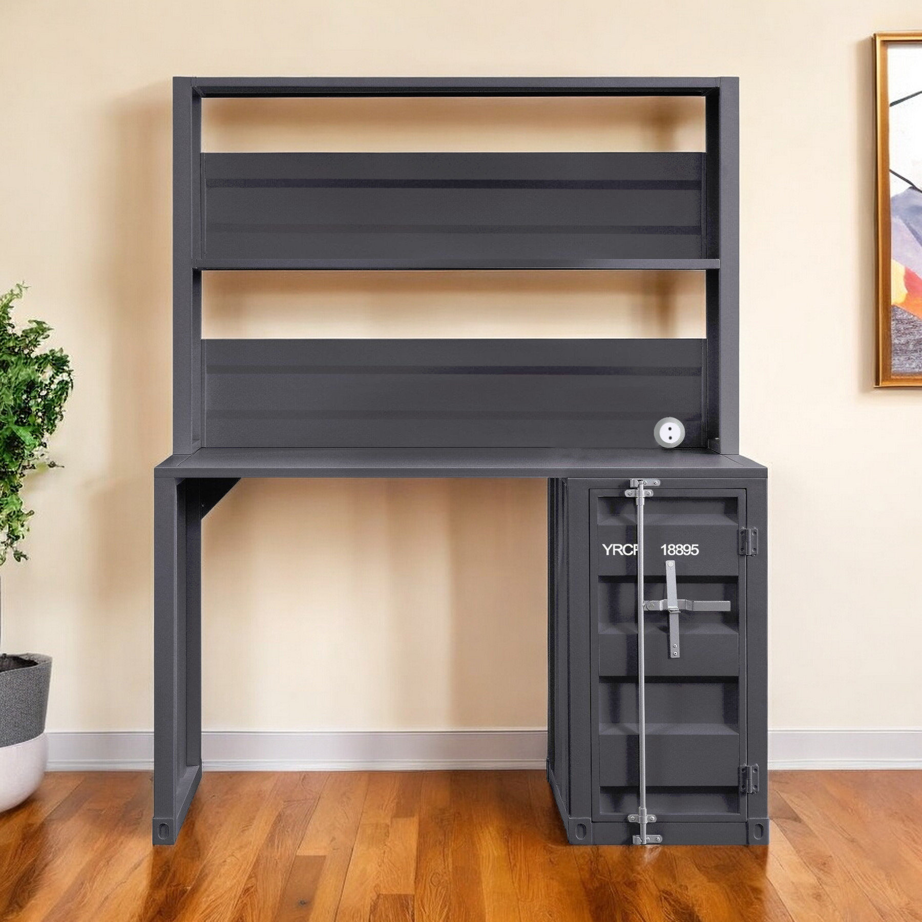 HomeRoots 47" Gunmetal Iron Writing Desk | Wayfair