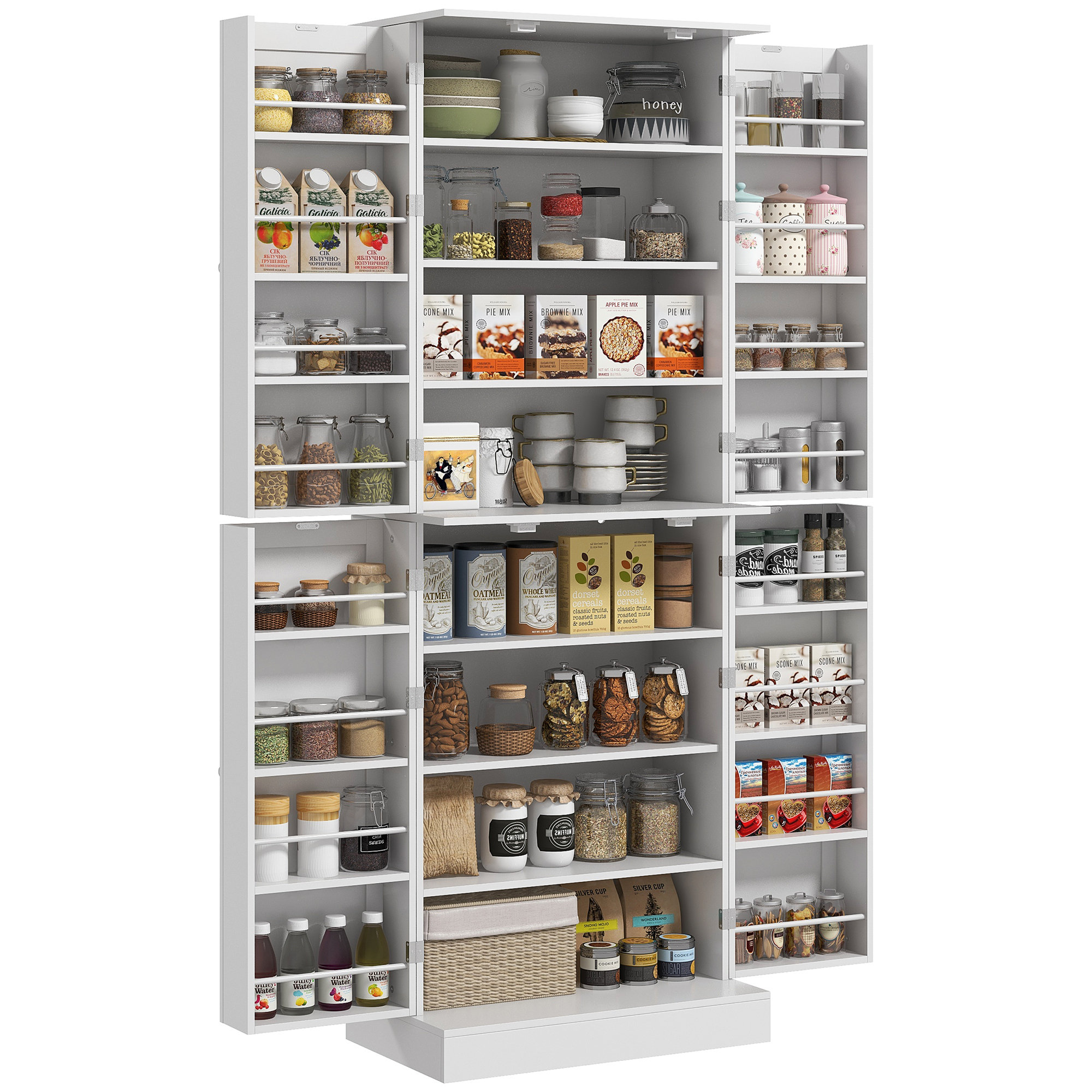 Latitude Run® HOMCOM 65" Modern Kitchen Pantry Cabinet with Doors and ...