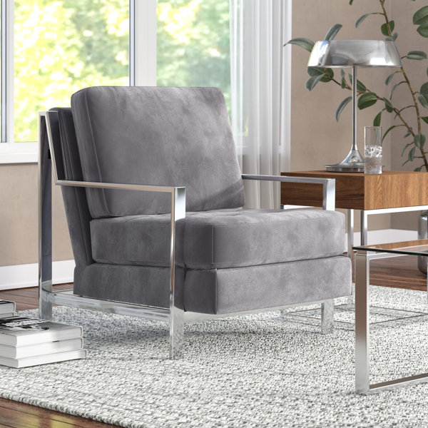 Orren Ellis Fauteuil en lin capitonné de 30 cm de large Nyman et ...