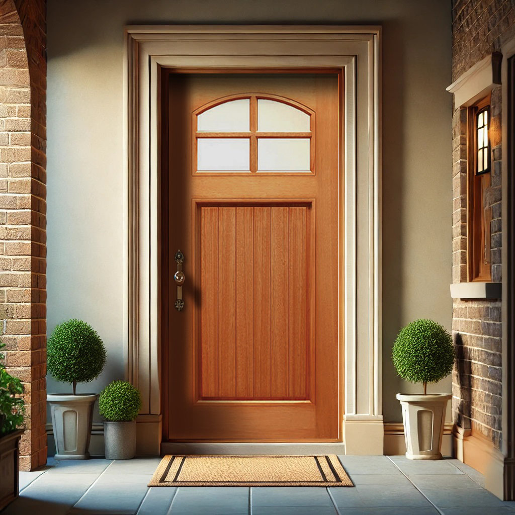 Calhome Universal Clear Glass Modern Exterior Mahogany Front Door Slab ...