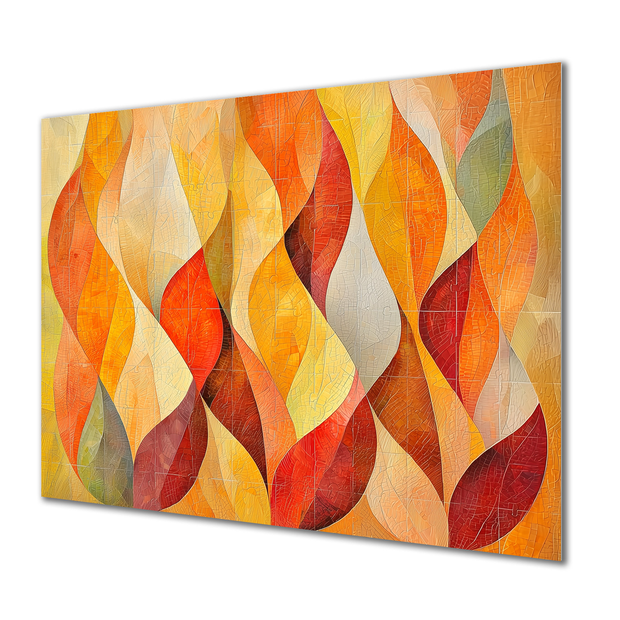Ivy Bronx Geometric Leaf Puzzle - Abstract Geometric Metal Wall Art ...