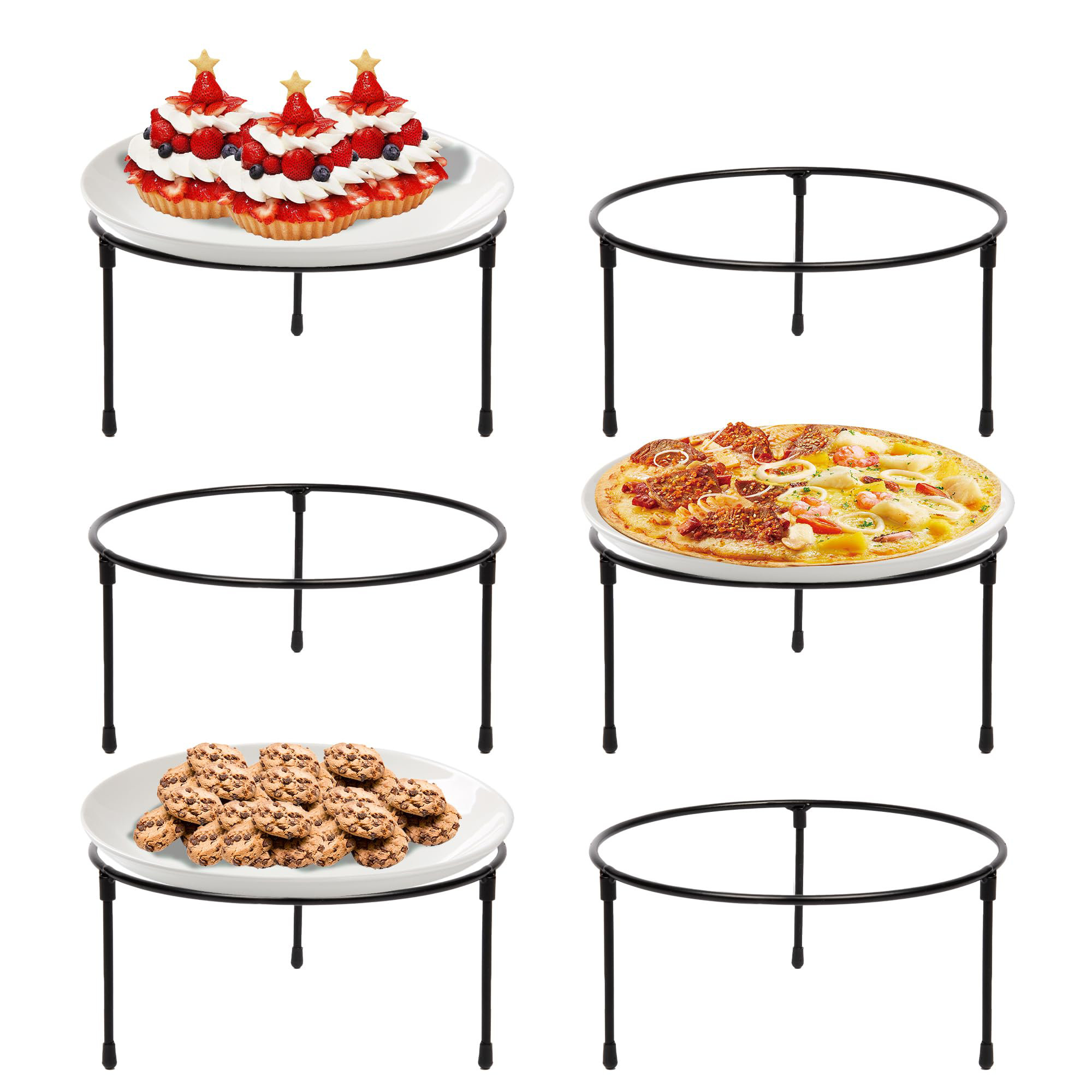 Mercer41 6 Black Metal Wire Pizza Pan Riser Stands | Wayfair