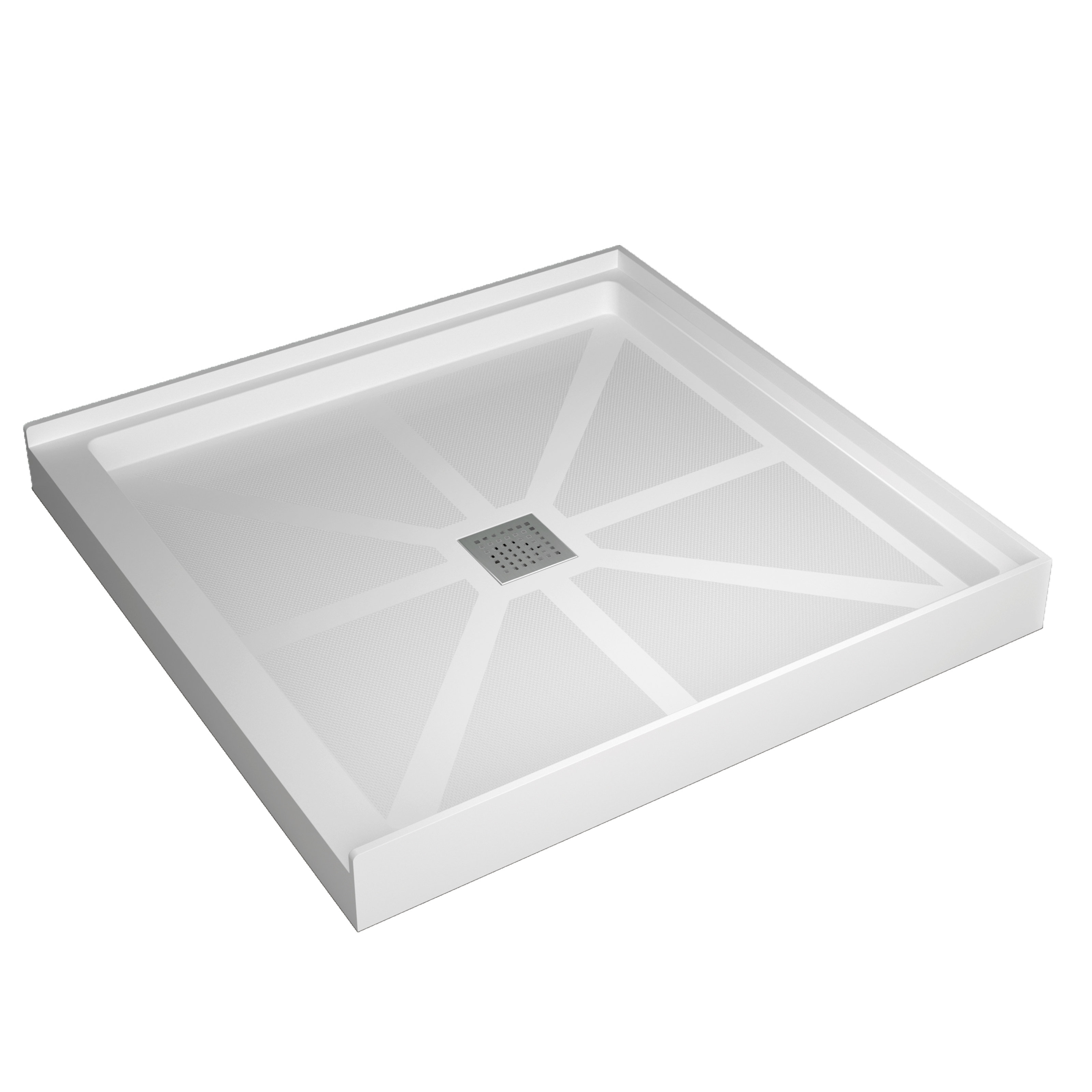ACE DECOR 36" L X 36" W X 4" H Shower Base Anti-Slip Stainless Steel ...