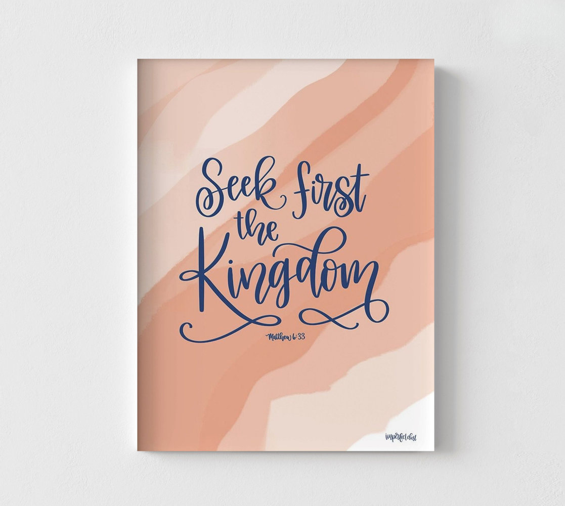 WeFrameArt Seek First The Kingdom, Matthew 6:33 Poster, Framed Matthew ...