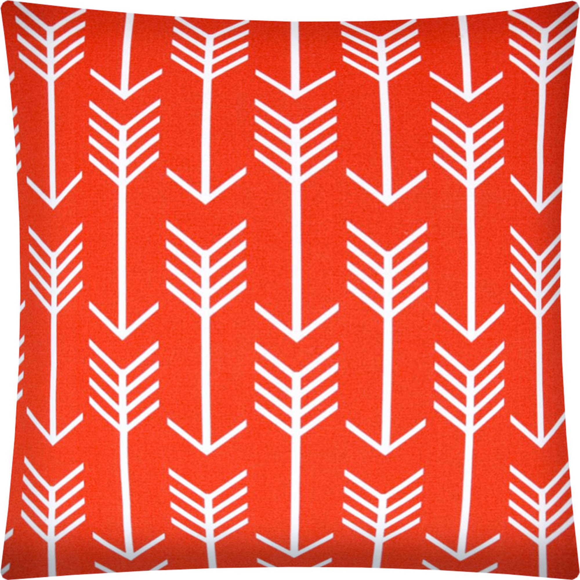 ZeaZu 17" X 17" Coral And White Blown Seam Geometric Lumbar Indoor ...