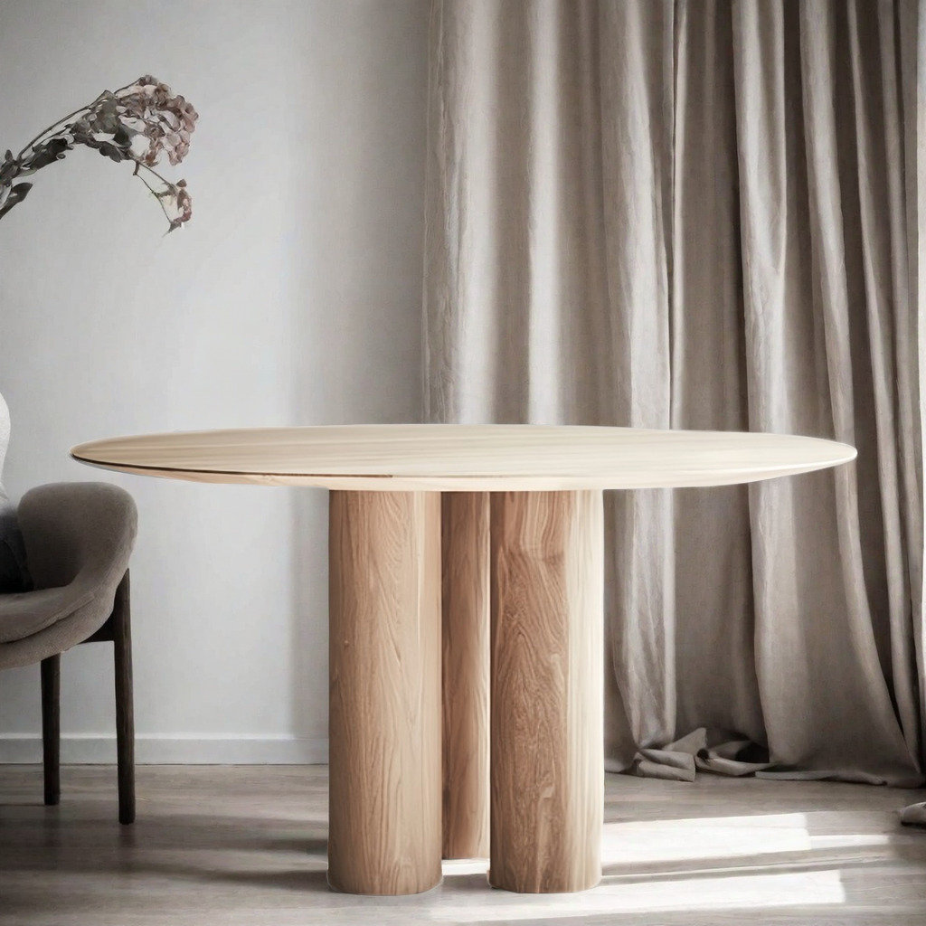 HomeLuxea Solid wood light luxury simple round dining table - Wayfair ...
