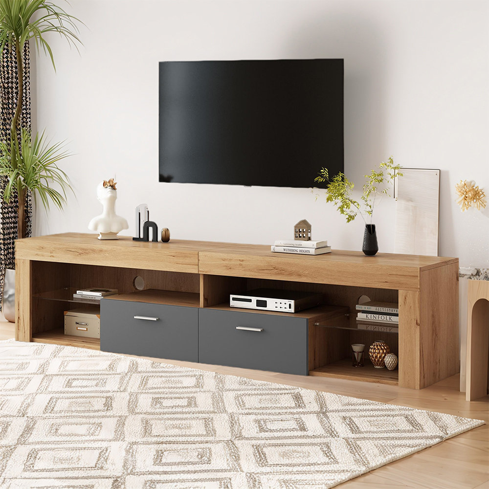 Brayden Studio® Chic TV Stand, Refined Entertainment Center With LED ...