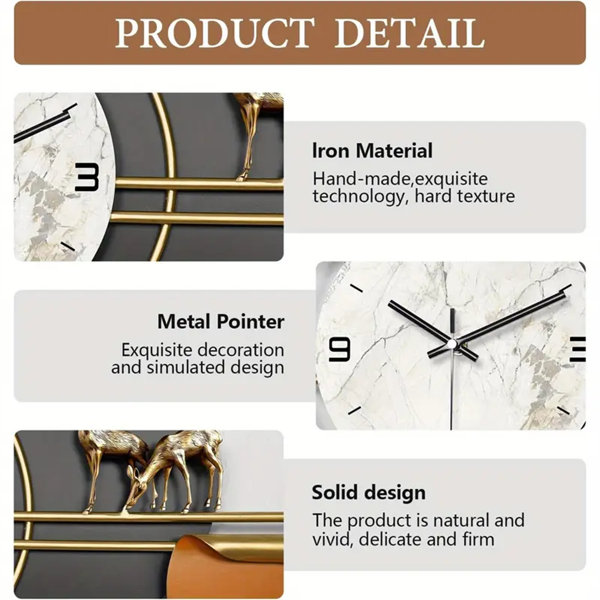 Mercer41 36''lx19''w Modern Silent Pendulum Wall Clock - Large ...