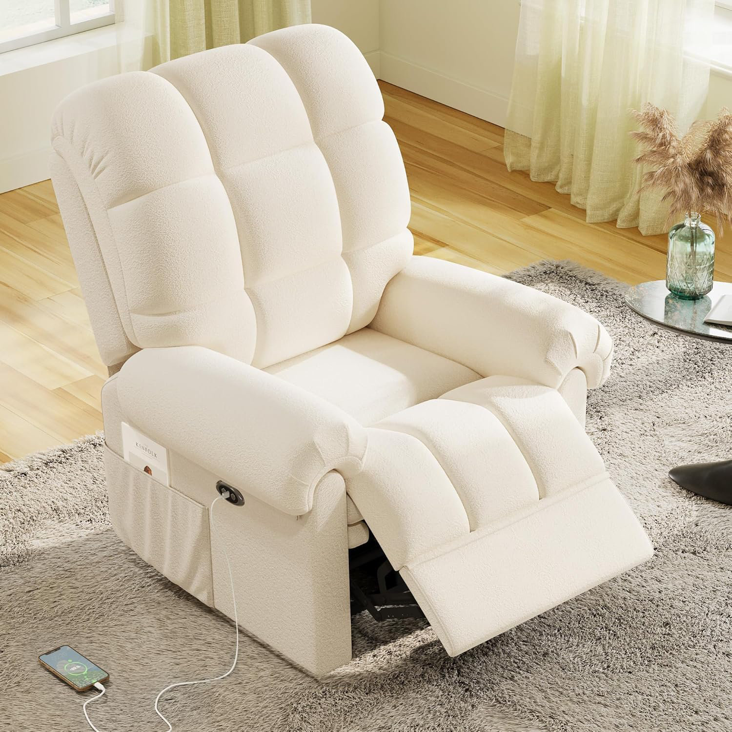 Ebern Designs Corduroy electric sofa upholstered power recliner | Wayfair