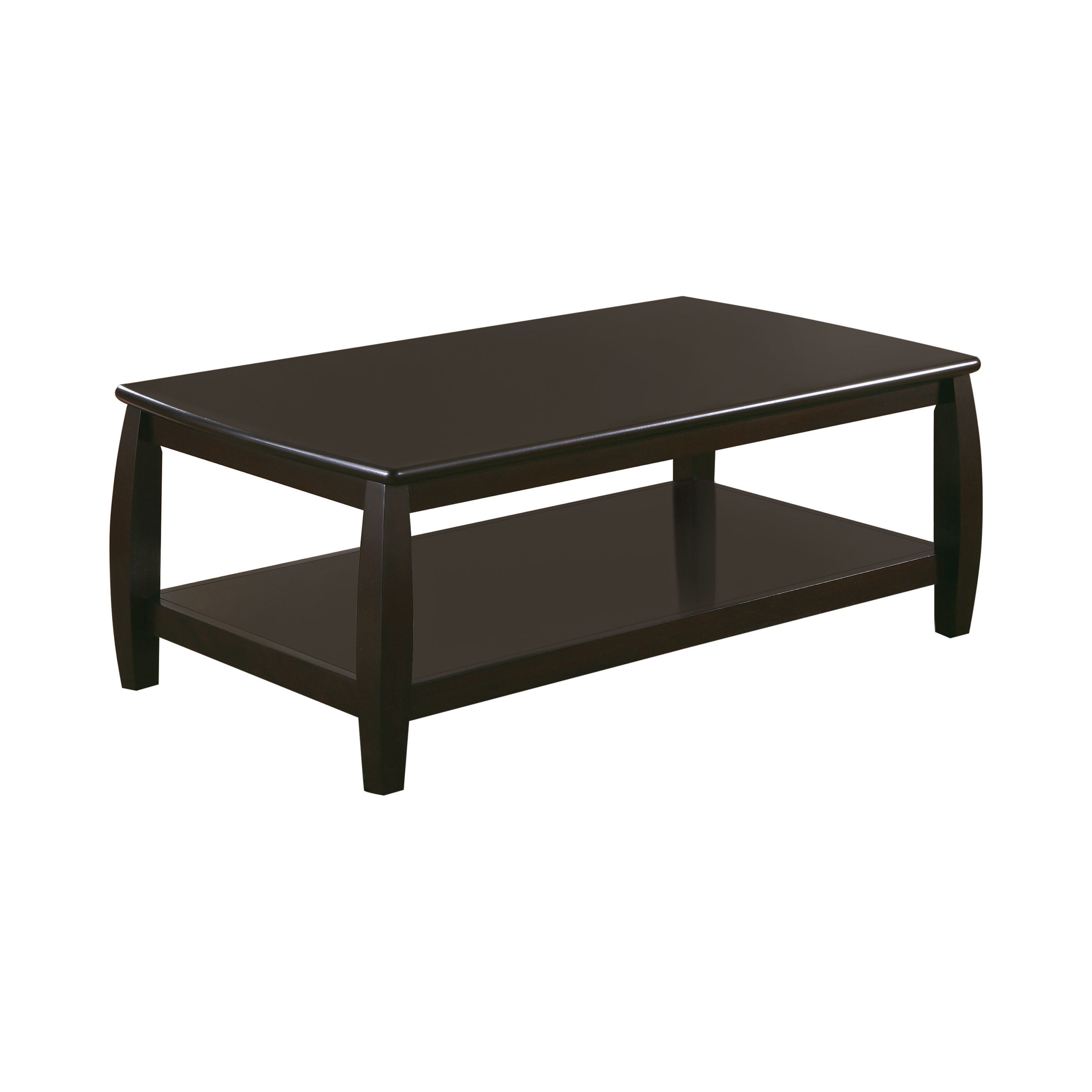 Red Barrel Studio® Dixon Espresso Rectangular Coffee Table with Lower ...