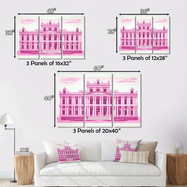 Red Barrel Studio® Pink Blueprint Of London Architecture II - City ...