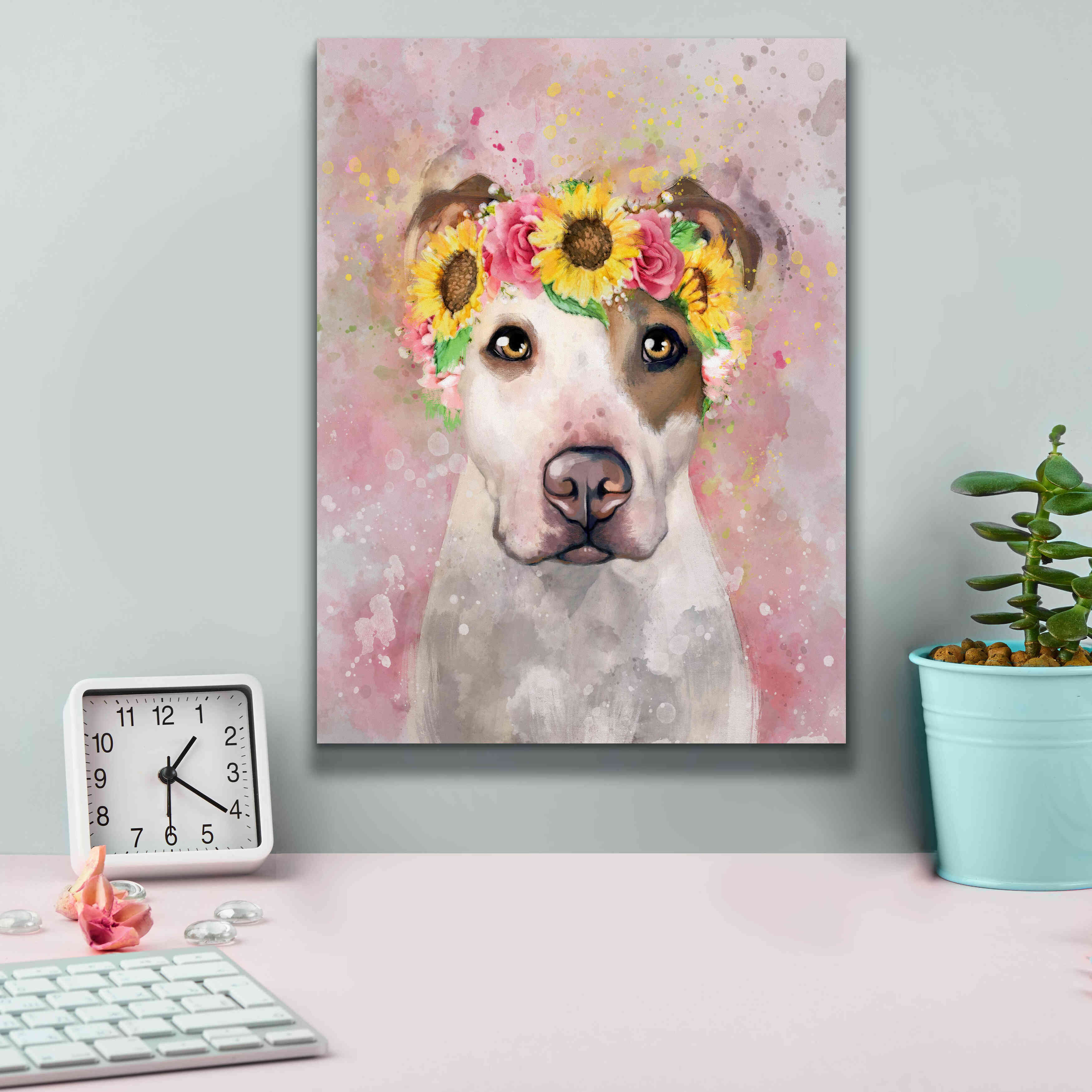 August Grove® Epic Graffiti 'Flower Crown Pit Bull 7' By Furbaby Flower ...