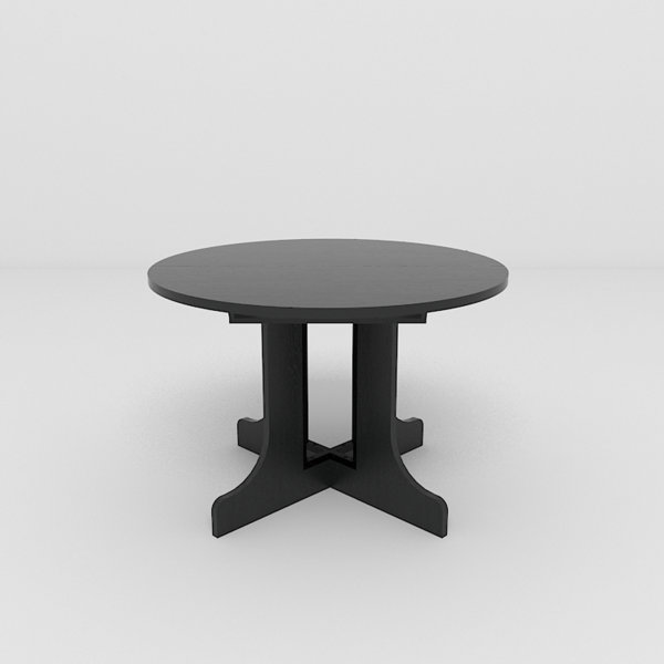 Lark Manor™ X43" farmhouse expandable oval dining table: black trestle ...