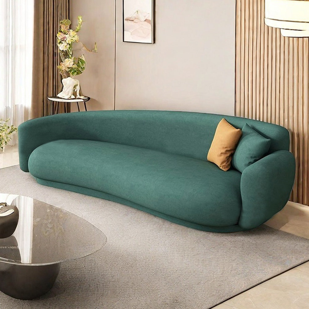 hennahome Living Room Bedroom Curved Cyan Chaise Lounges | Wayfair