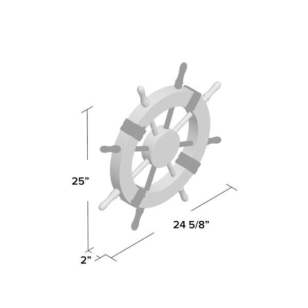 Breakwater Bay Ornamental Nautical Ship Steering Wheel Home Wall Decor ...