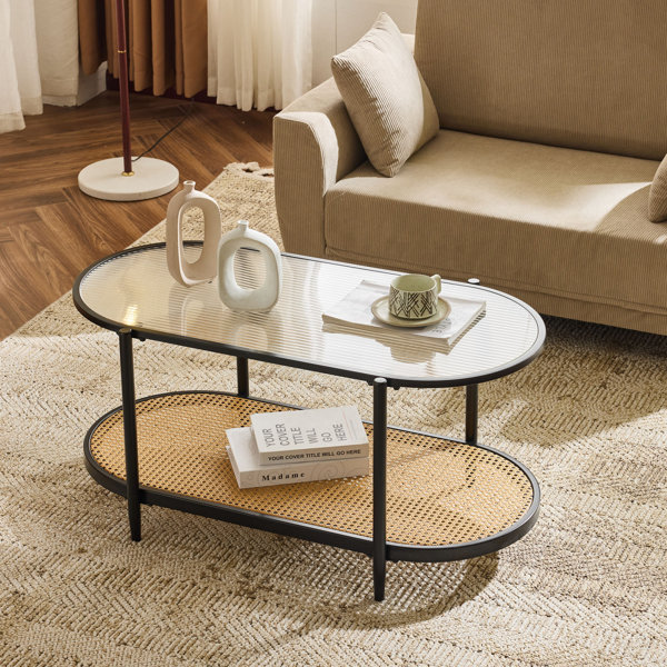 Glass Oval Coffee Tables You'll Love | Wayfair