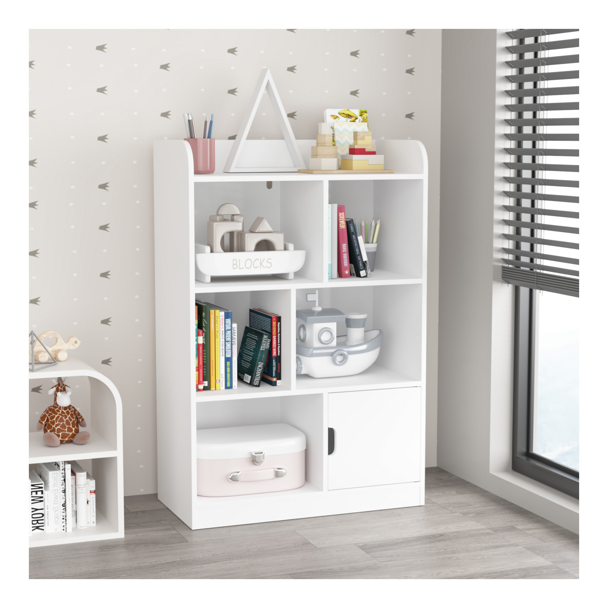Isabelle & Max™ Bookcase, Bookshelf with 6 Compartments, Freestanding ...