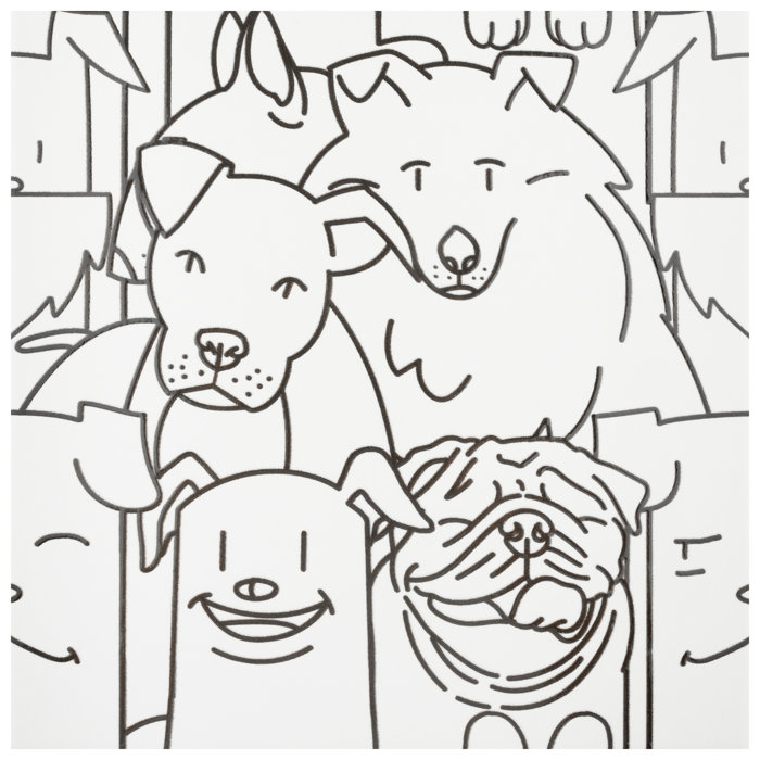 Merola Tile Oh My Dog 10" x 10" Porcelain Patterned Wall & Floor Tile ...