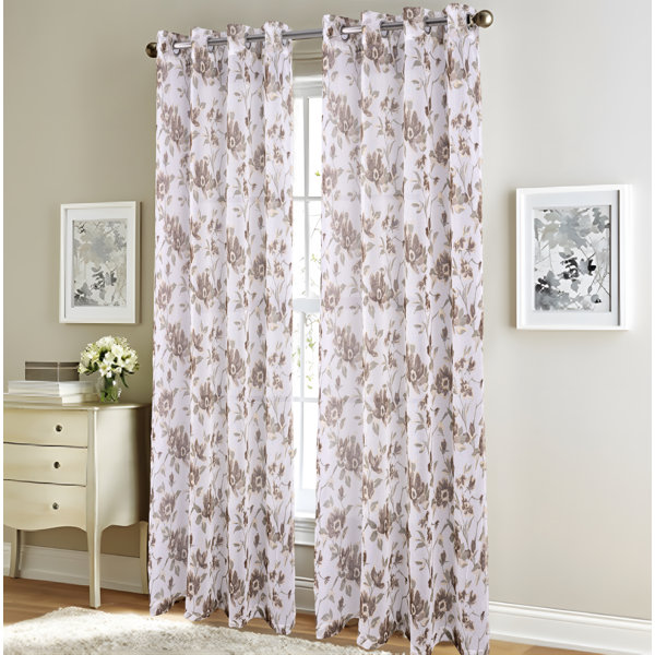 Winston Porter Crystalyn Polyester Sheer Single Curtain Panel Panel ...