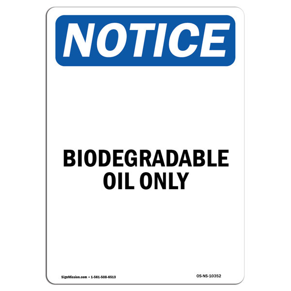 SignMission Biodegradable Oil Only Sign | Wayfair