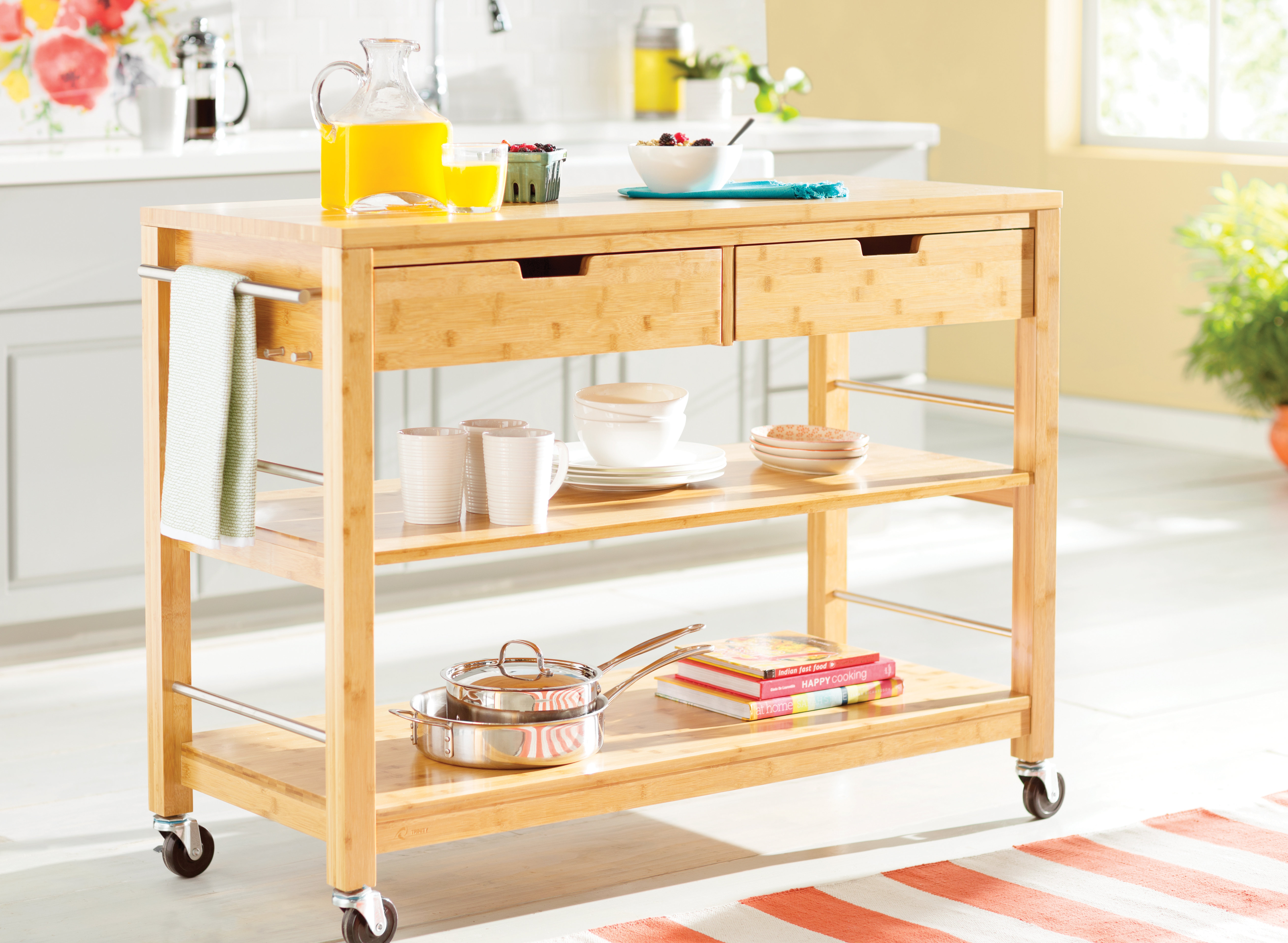 Darby Home Co Jones Street EcoStorage Bamboo Kitchen Island w/Drawers ...