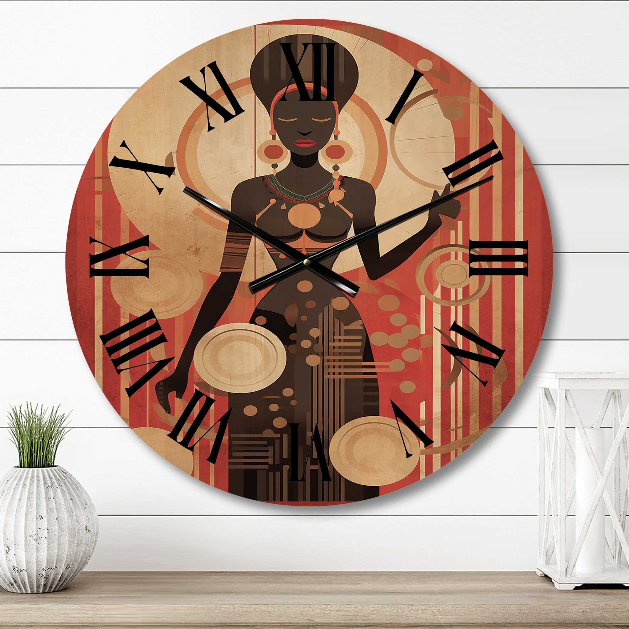 East Urban Home Graphic Retro African Goddess in Earth Tones II ...
