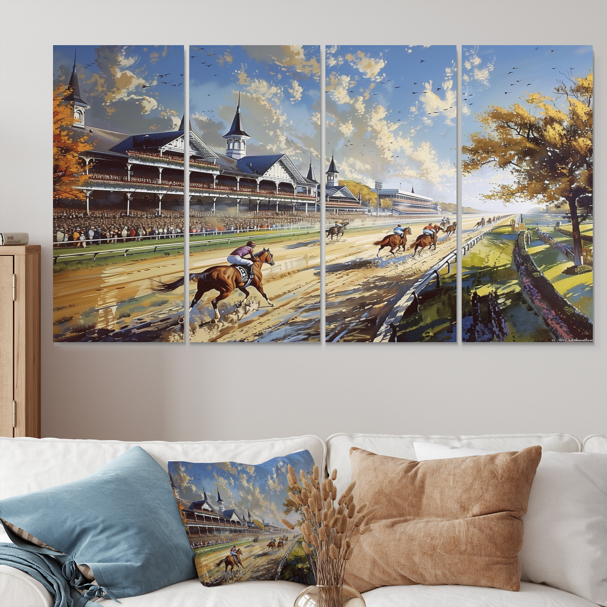 Design Art Horse Racing Track To Victory II - Horse Racing Wall Art ...