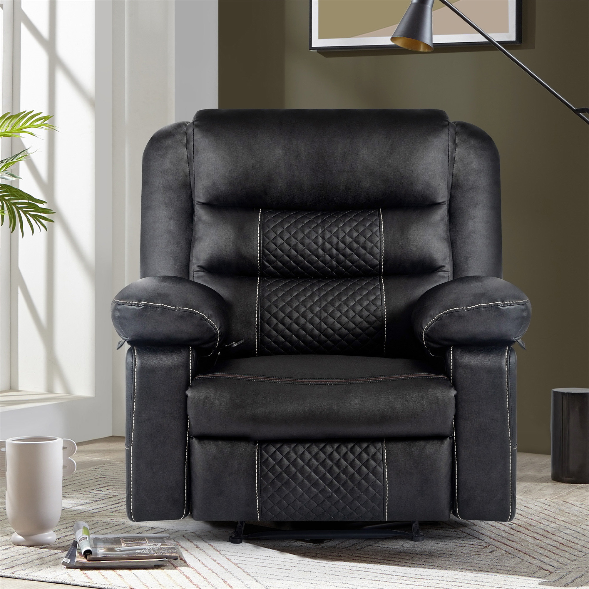 Sybertruck Breathable Leather Massage Recliner Chair | Wayfair