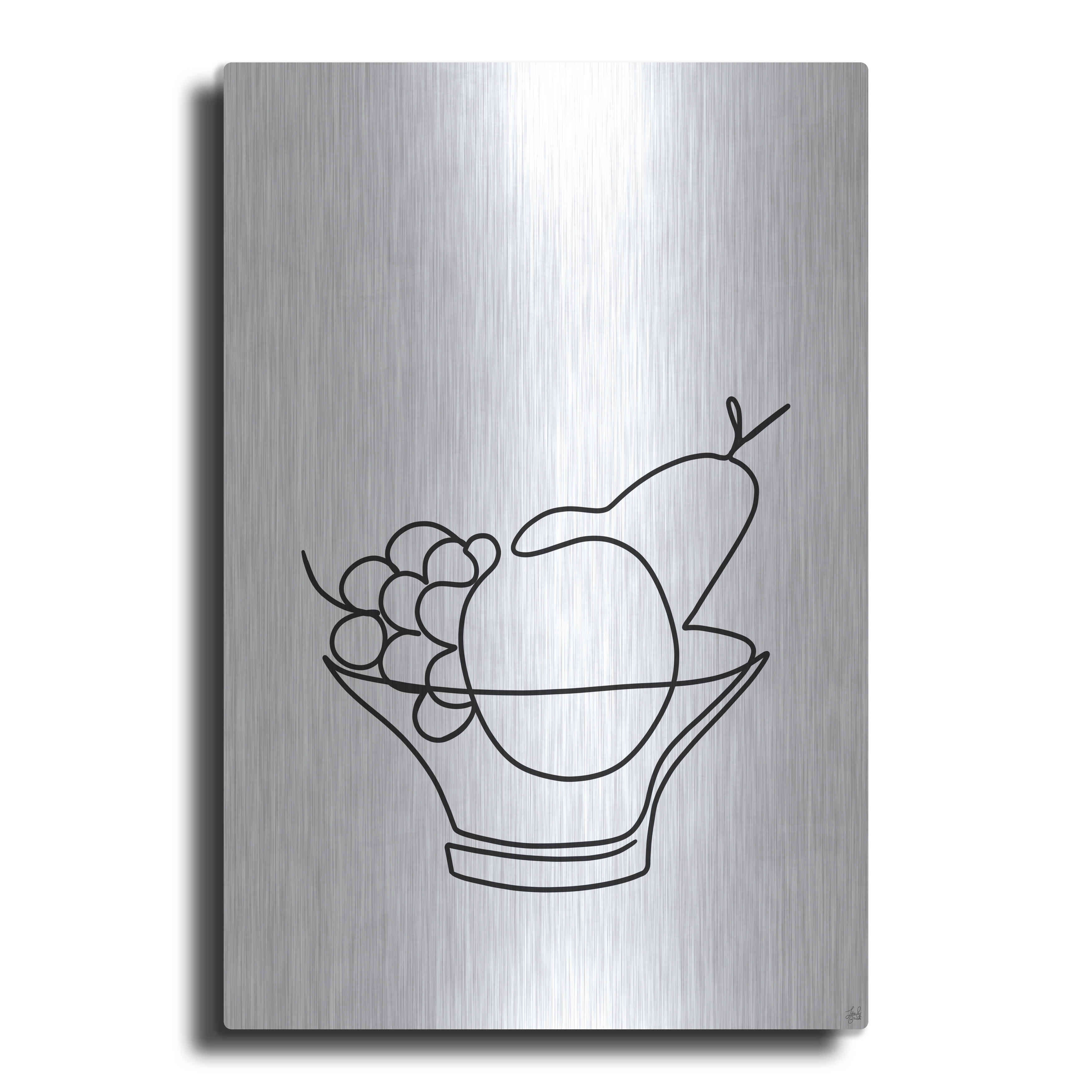 Latitude Run® Luxe Metal Art 'Still Life Fruit Bowl' By Line And Still ...