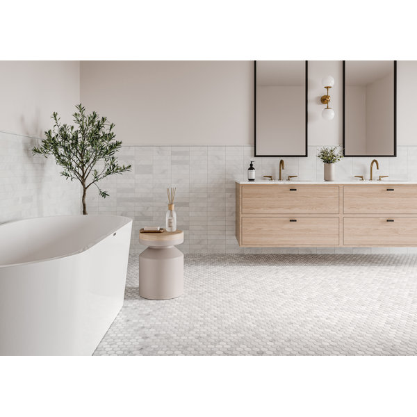 Bedrosians Monet Honed 2'' x 8'' Straight Edge Marble Singular Tile ...