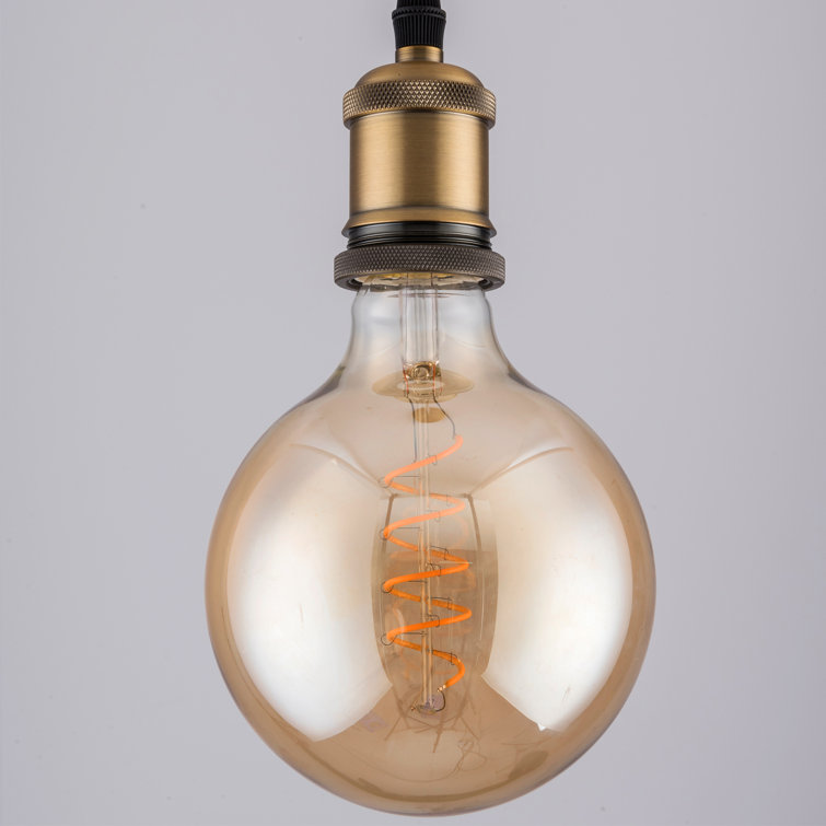 Symple Stuff 4W E27 Dimmable Vintage Edison Globe Light Bulb Amber ...
