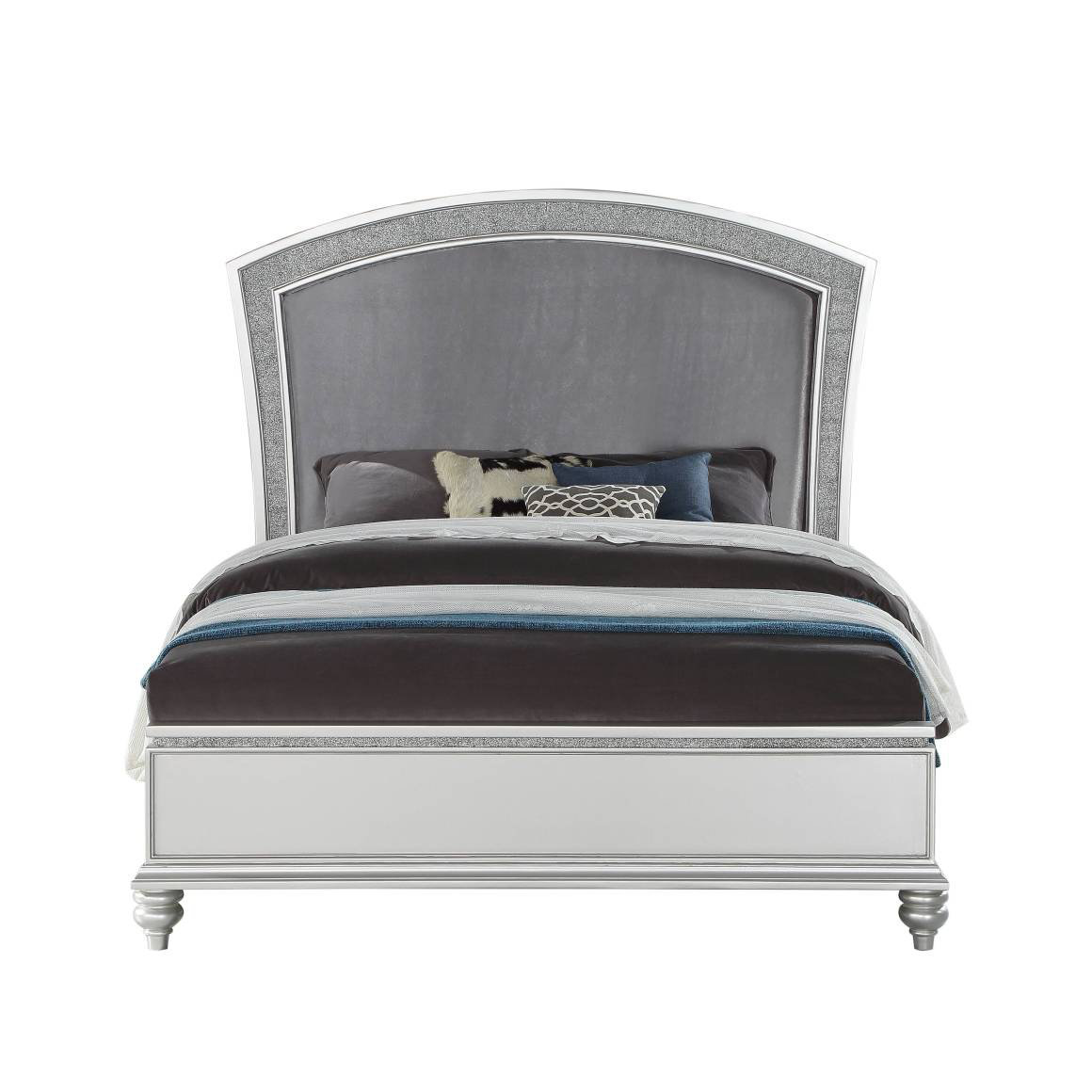 Latitude Run® Maverick Fabric & Platinum Finish E. King Bed | Wayfair